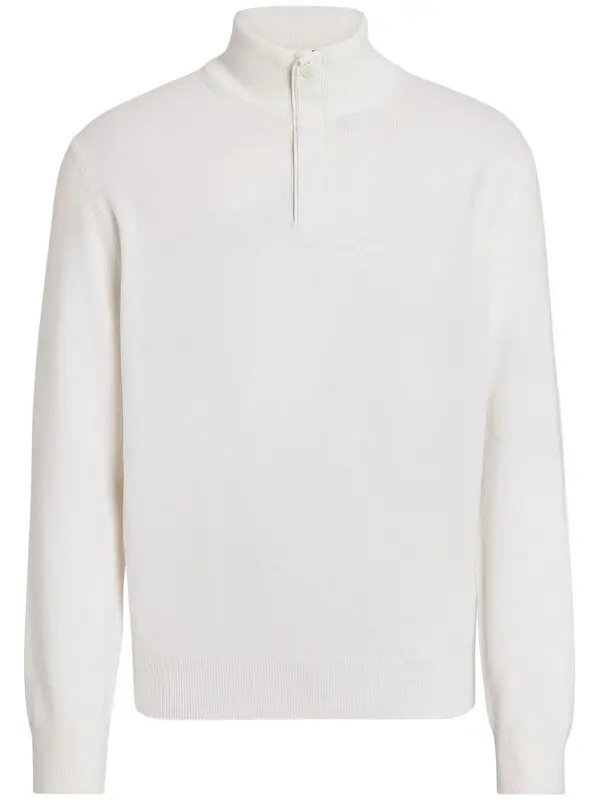 Zegna Half-zip Knit Jumper - White