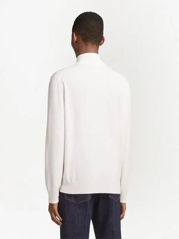 Zegna Half-zip Knit Jumper - White