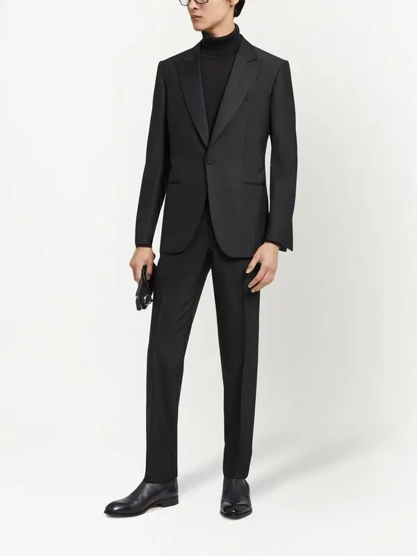 Zegna Trofeo 600 Single-breasted Wool-silk Suit - Black