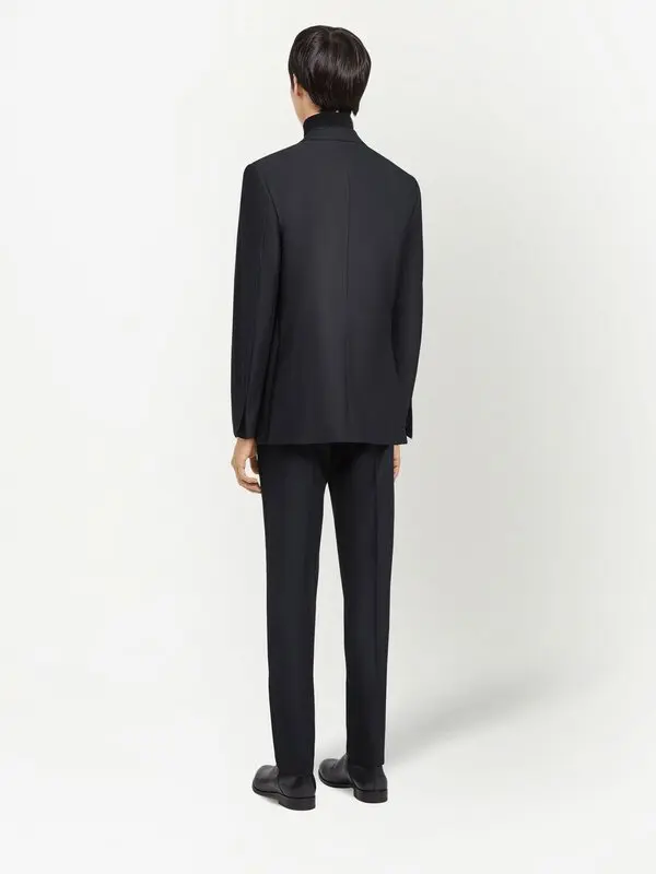 Zegna Trofeo 600 Single-breasted Wool-silk Suit - Black
