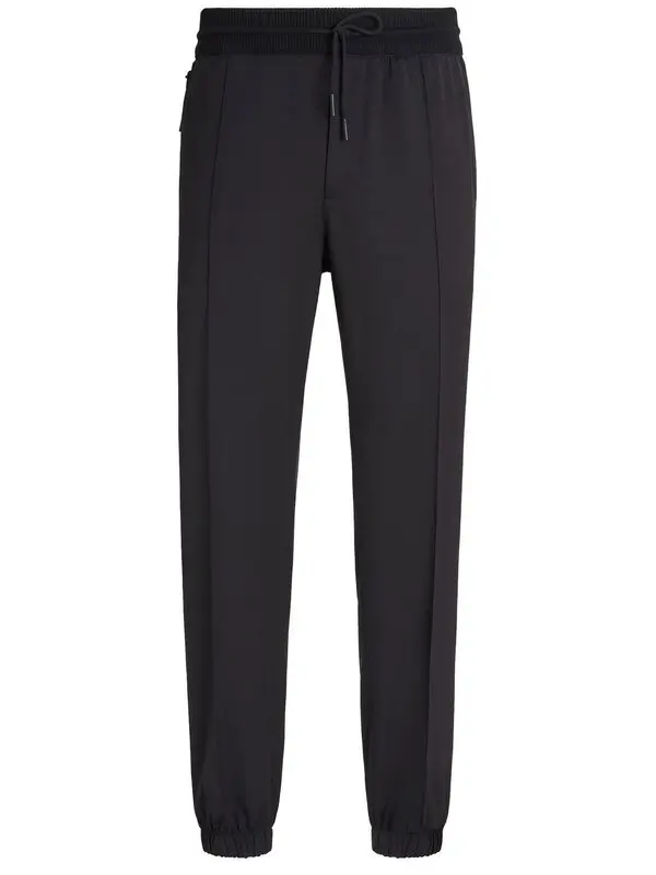 Zegna High Performance Wool Track Pants - Black