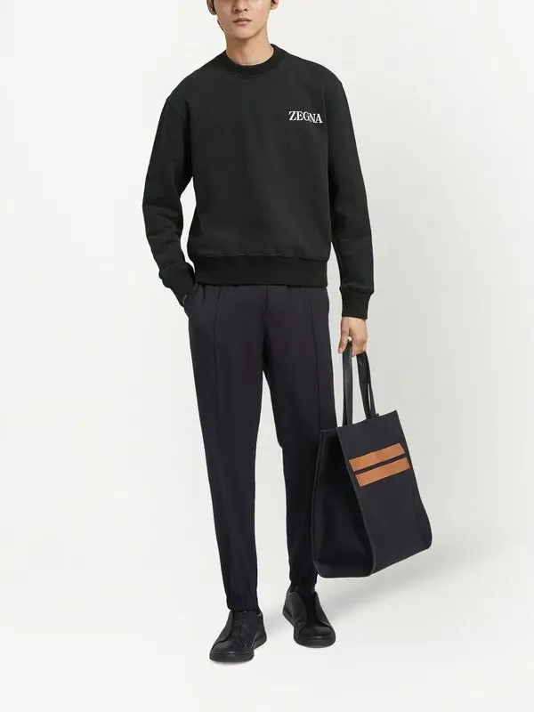 Zegna High Performance Wool Track Pants - Black