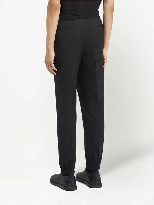 Zegna High Performance Wool Track Pants - Black