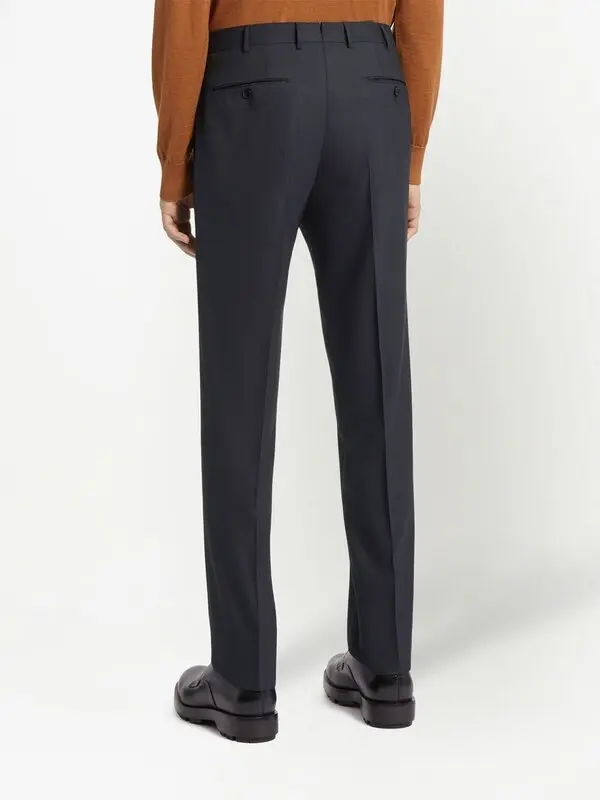 Zegna High Performance Tailored Wool Trousers - Blue