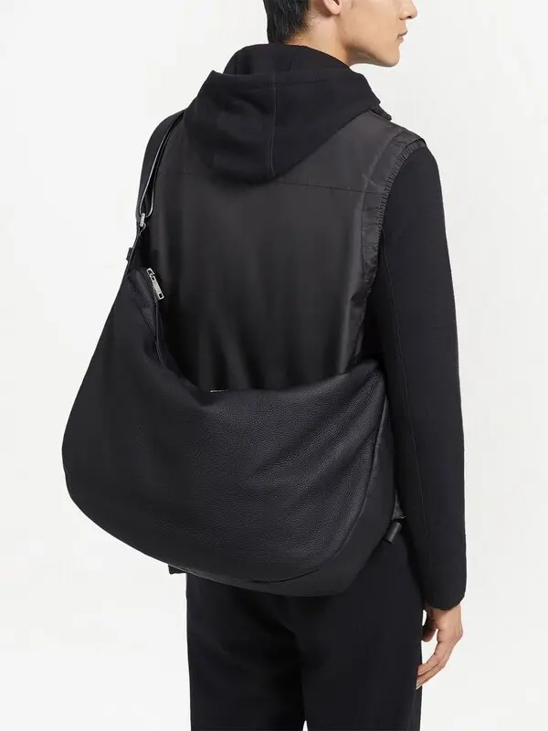 Zegna Panorama Leather Messenger Bag