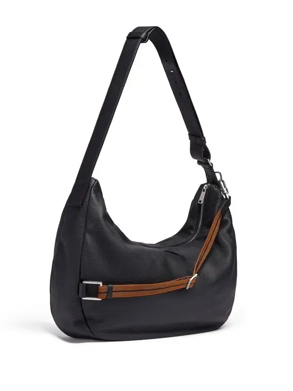 Zegna Panorama Leather Messenger Bag