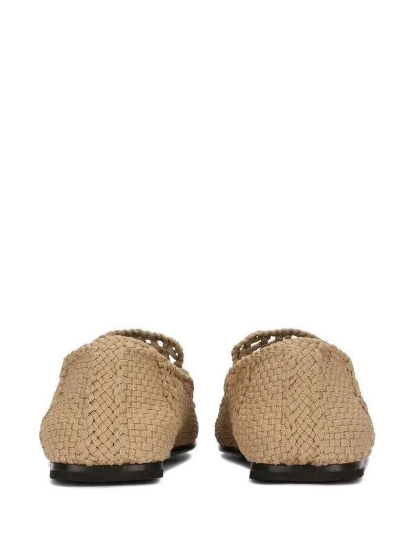 Dolce & Gabbana Woven Leather Slippers - Neutrals
