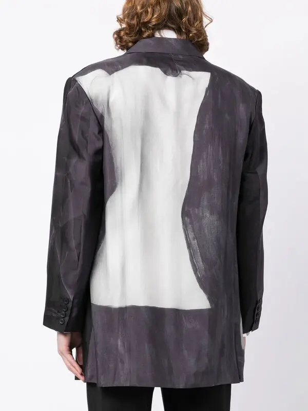 Yohji Yamamoto Graphic-print Single-breasted Blazer