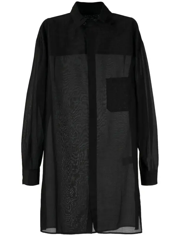 Yohji Yamamoto Double-collar Long Shirt