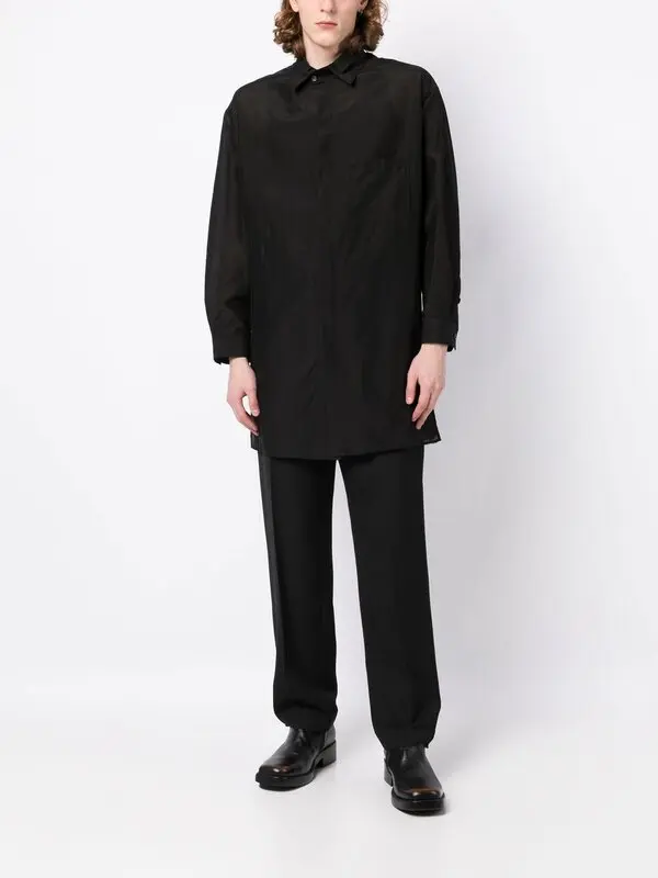 Yohji Yamamoto Double-collar Long Shirt