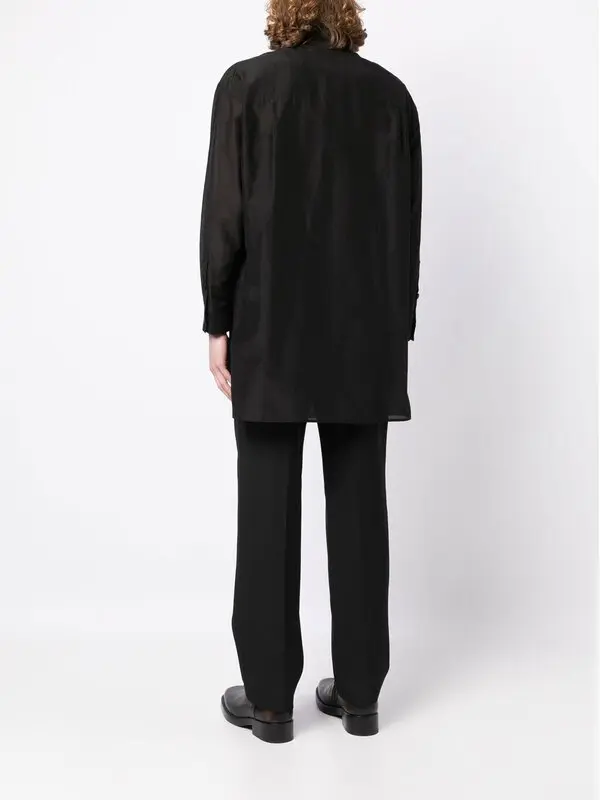 Yohji Yamamoto Double-collar Long Shirt