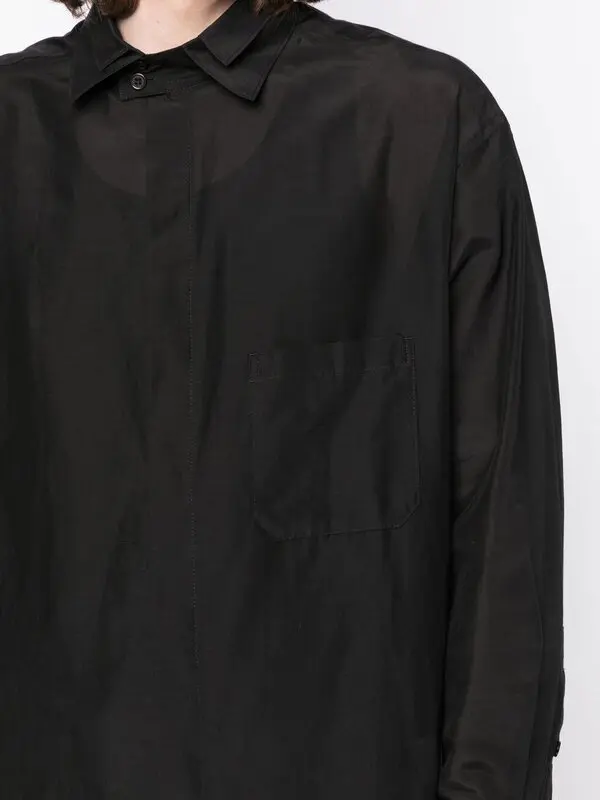 Yohji Yamamoto Double-collar Long Shirt