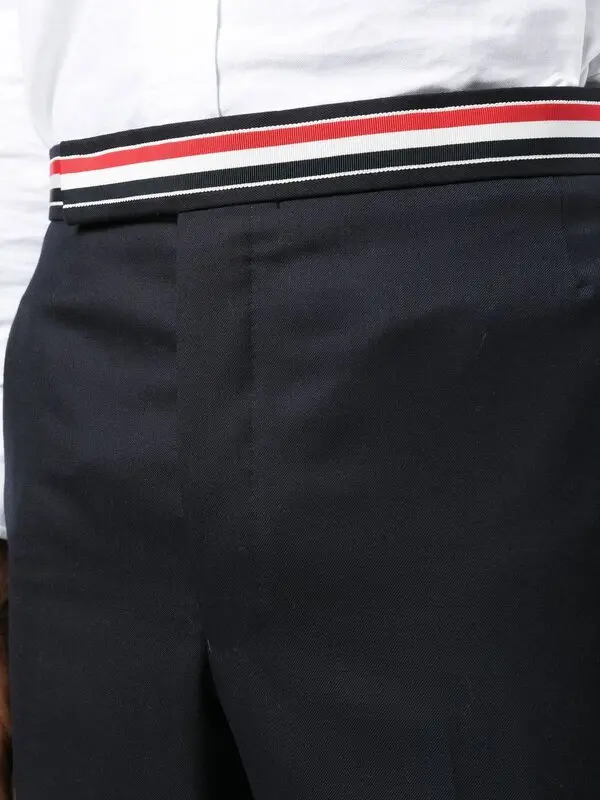 Thom Browne Rwb-waistband Cropped Trousers - Blue