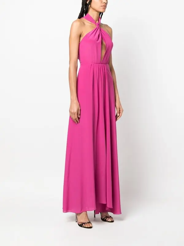 Patrizia Pepe Long Cut-out Silk Dress