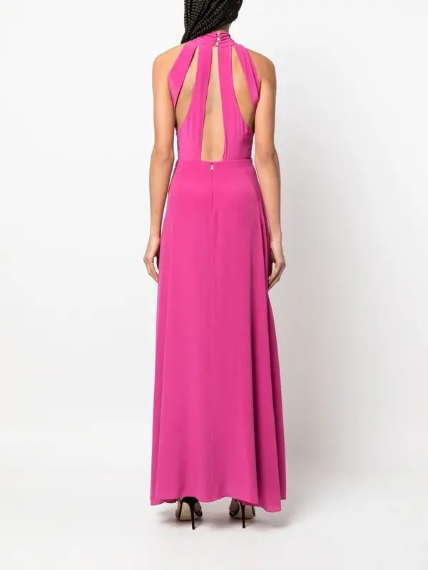 Patrizia Pepe Long Cut-out Silk Dress