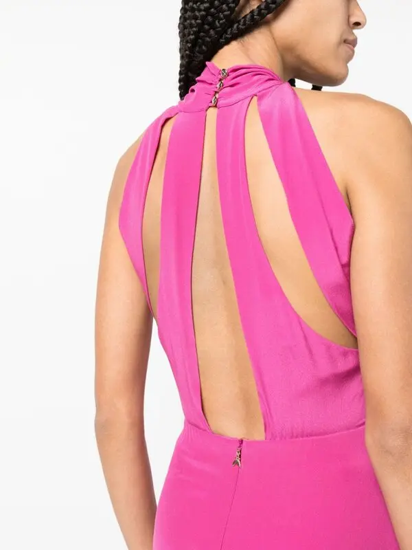 Patrizia Pepe Long Cut-out Silk Dress