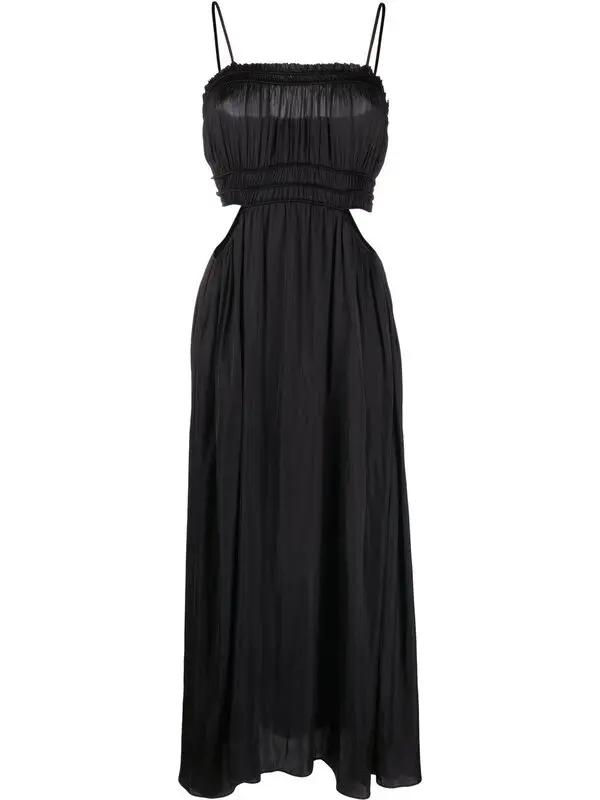 Maje Pleated Cut-out Midi Dress