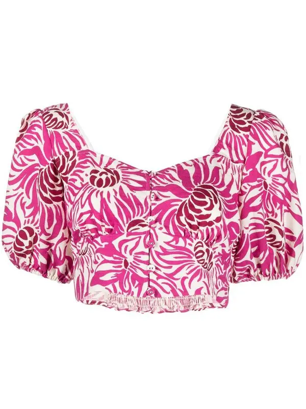 Diane Von Furstenberg Floral-print Short-sleeve Top