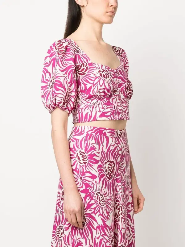 Diane Von Furstenberg Floral-print Short-sleeve Top