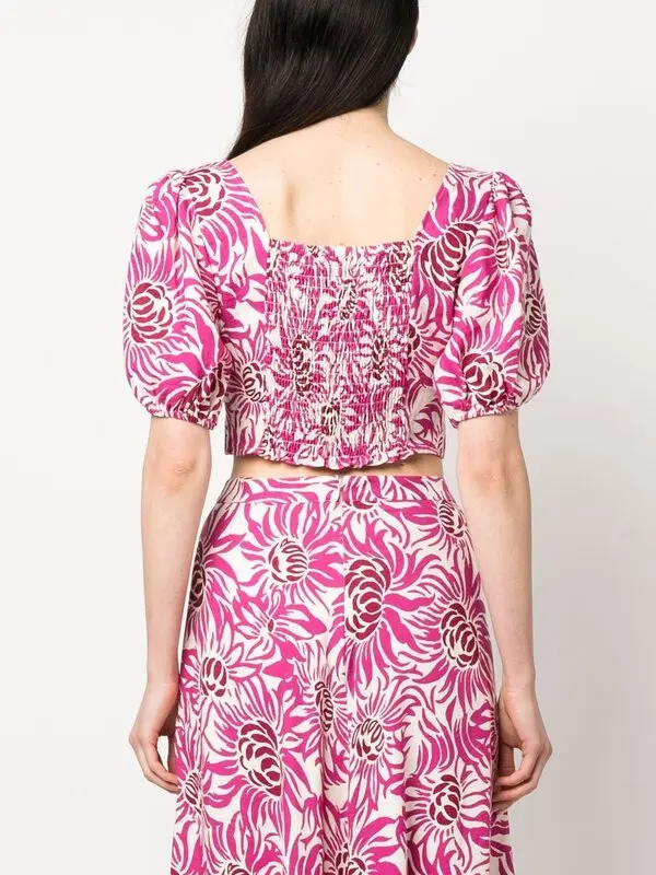 Diane Von Furstenberg Floral-print Short-sleeve Top
