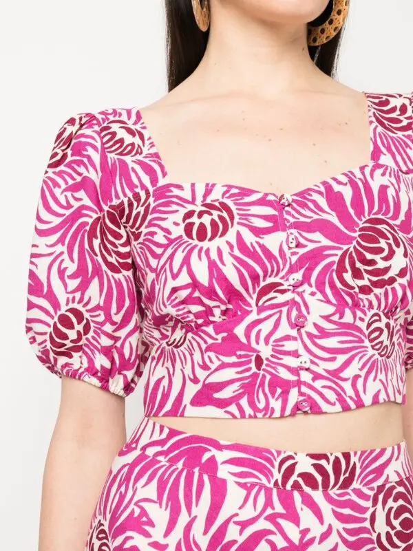 Diane Von Furstenberg Floral-print Short-sleeve Top