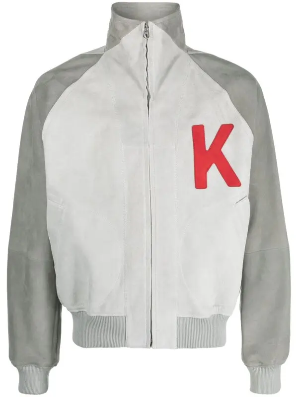 Kenzo Colour-block Bomber Jacket - Grey