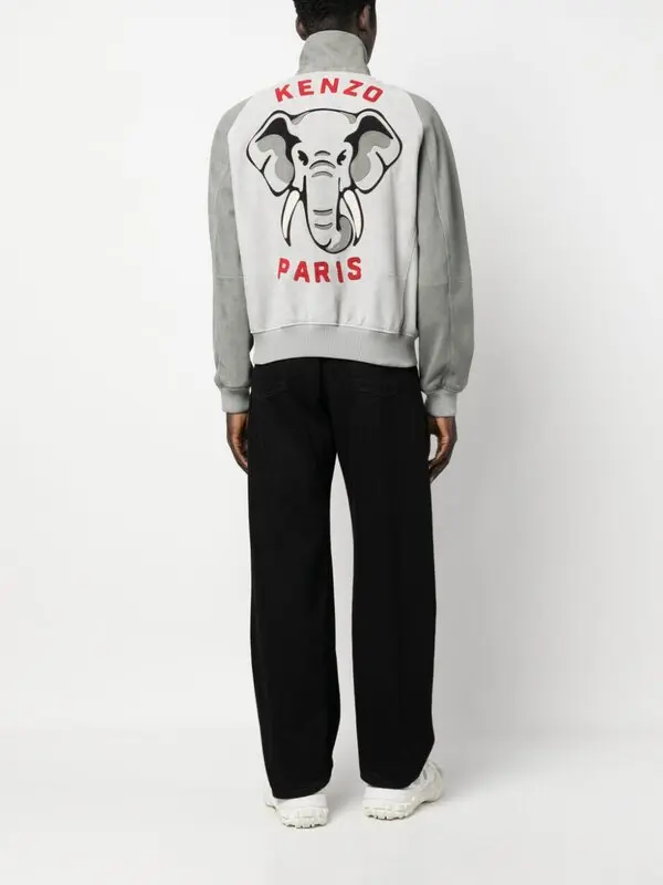 Kenzo Colour-block Bomber Jacket - Grey