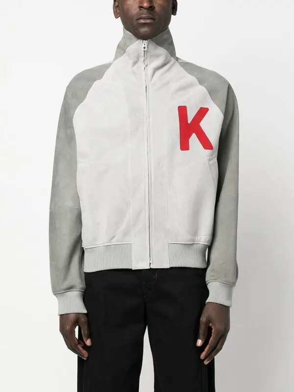 Kenzo Colour-block Bomber Jacket - Grey
