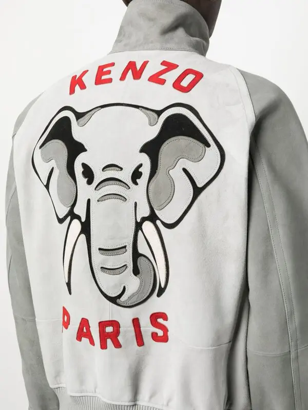 Kenzo Colour-block Bomber Jacket - Grey
