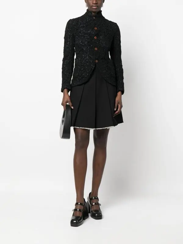 Comme Des Garçons Floral-embroidered Jacket