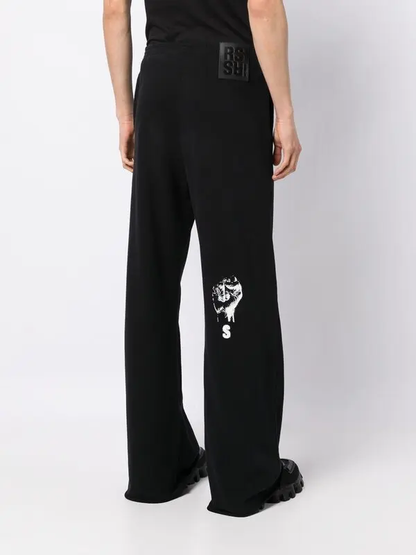 Raf Simons Hand-Print Track Pants - Black | Editorialist