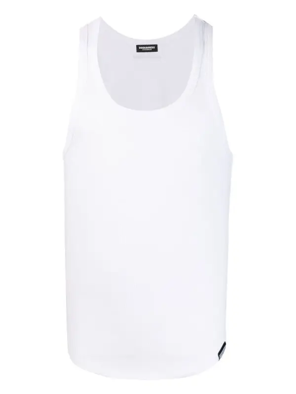Dsquared2 Ribbed Cotton Tank Top - White