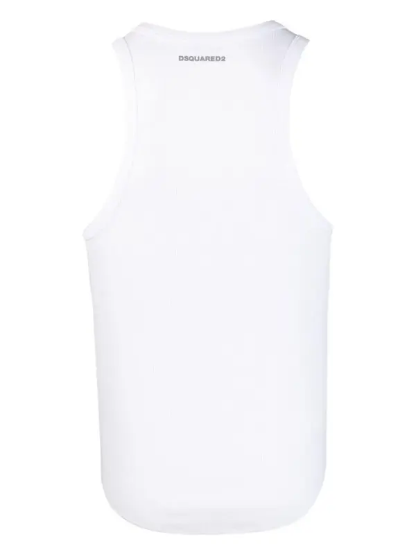 Dsquared2 Ribbed Cotton Tank Top - White