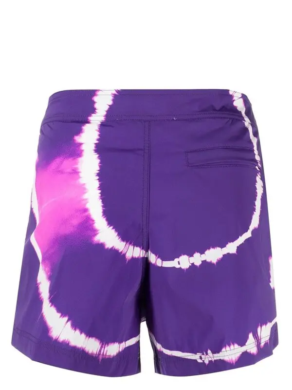 Off-White Tie-dye Printed Shorts - Purple