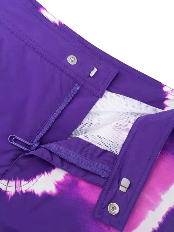 Off-White Tie-dye Printed Shorts - Purple