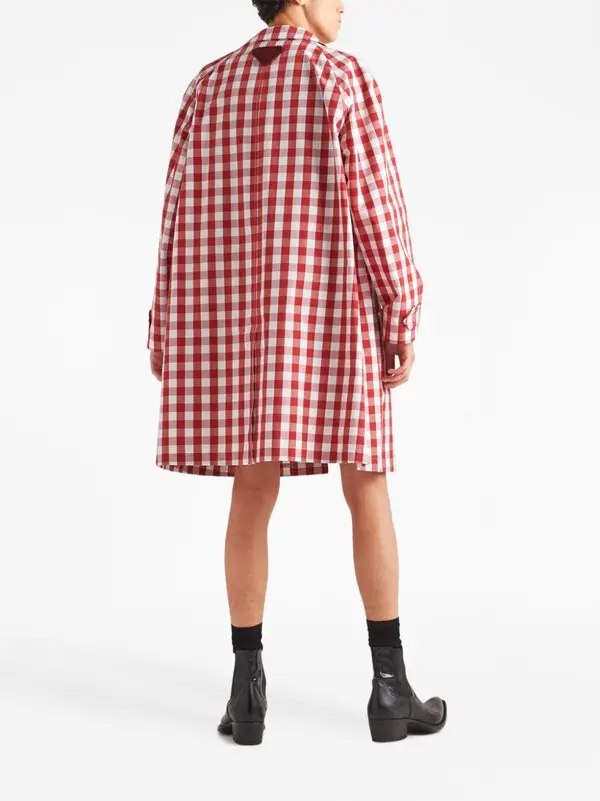 Prada Gingham-check Cotton Coat