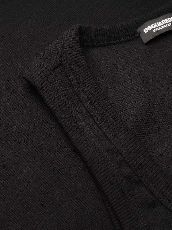 Dsquared2 Ribbed Cotton Tank Top - Black