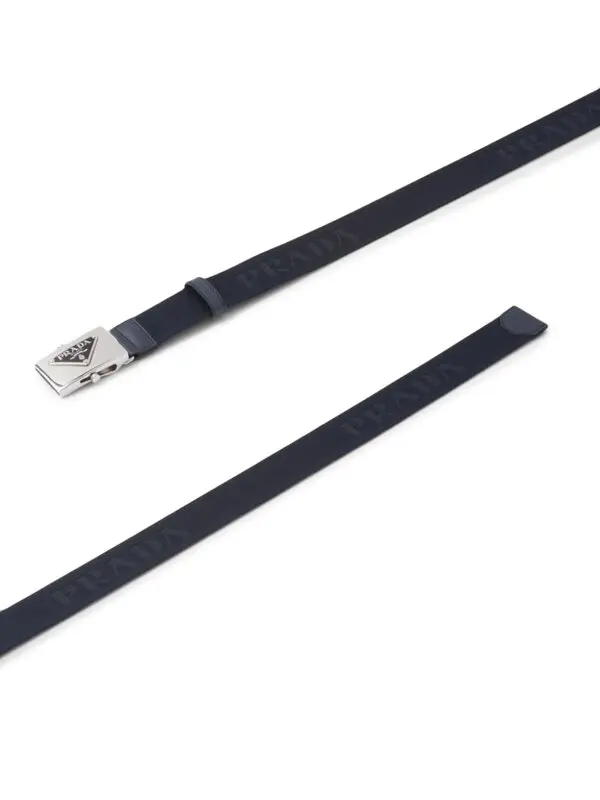 Prada Triangle Logo Woven Belt