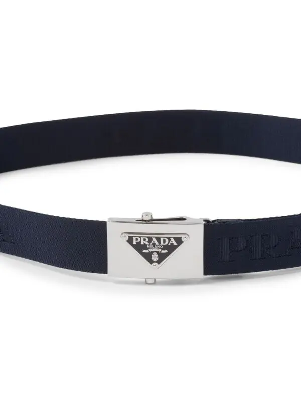 Prada Triangle Logo Woven Belt
