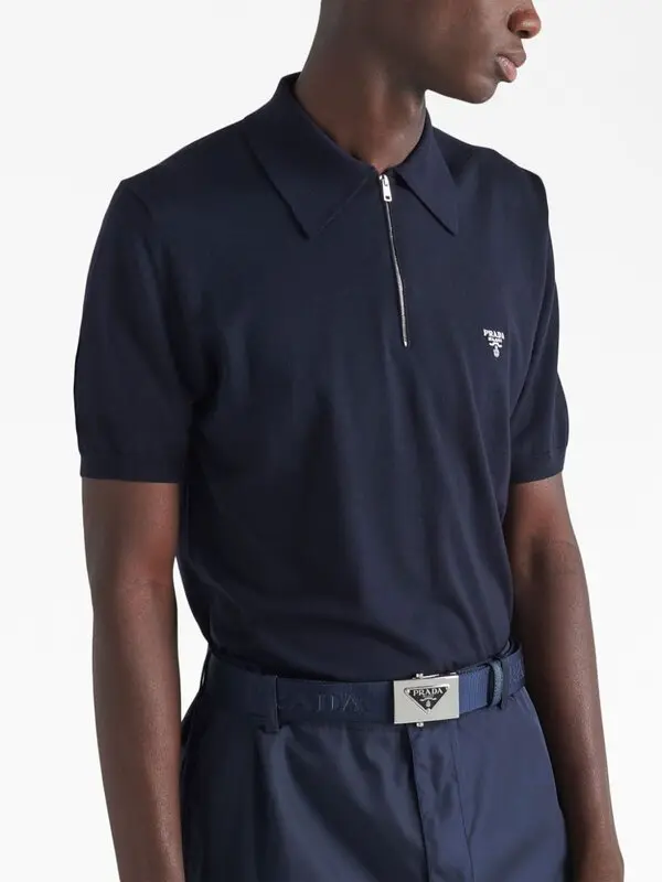 Prada Triangle Logo Woven Belt