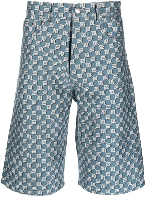 MISBHV Logo-print Denim Shorts - Blue
