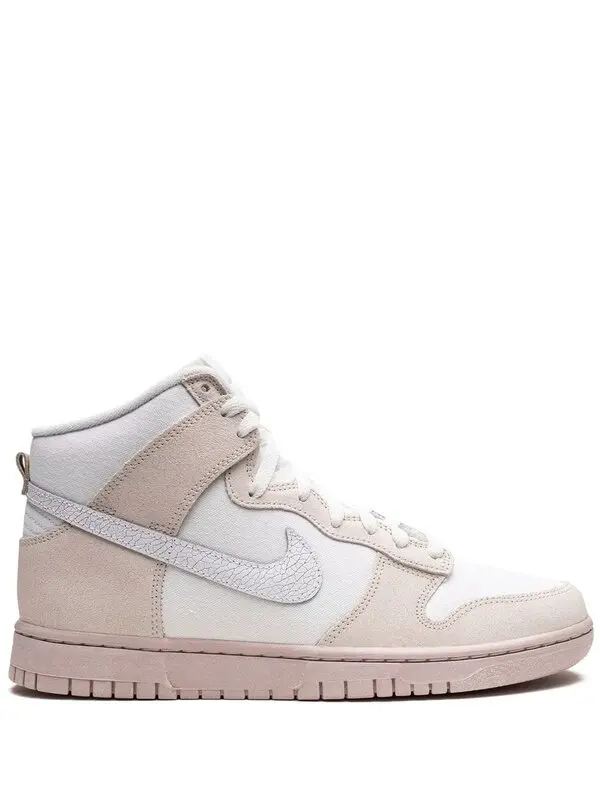 Nike Dunk High Retro Prm Cracked Leather Sneakers - Pink