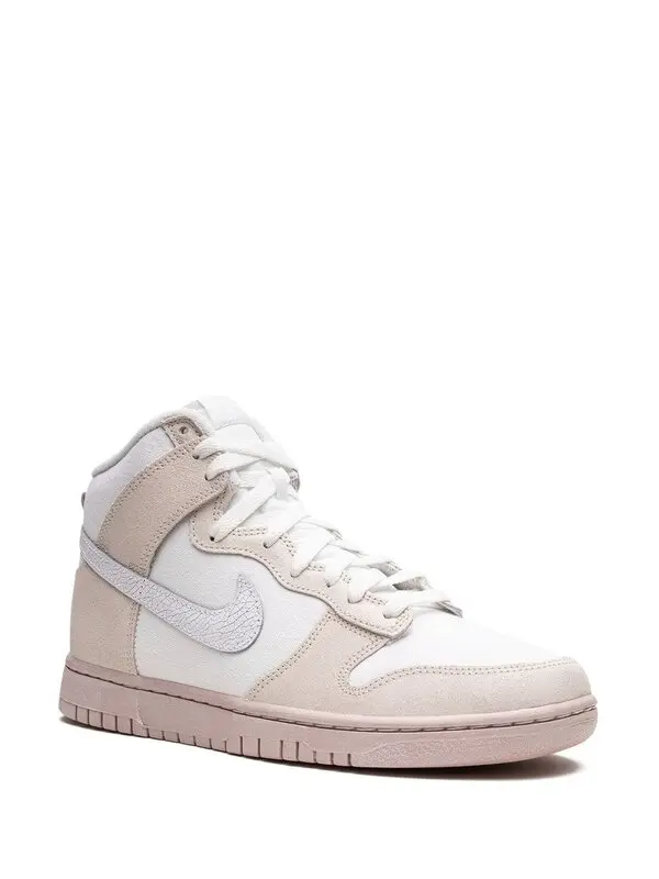 Nike Dunk High Retro Prm Cracked Leather Sneakers - Pink