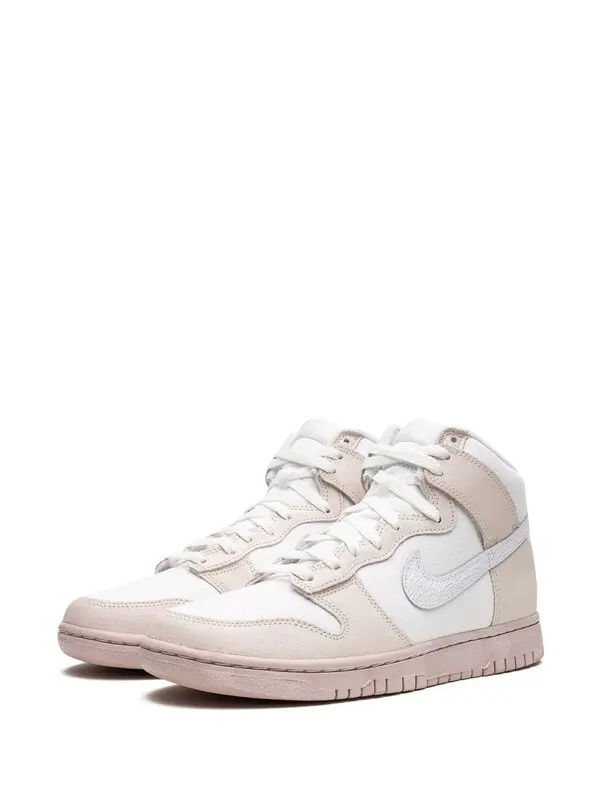 Nike Dunk High Retro Prm Cracked Leather Sneakers - Pink