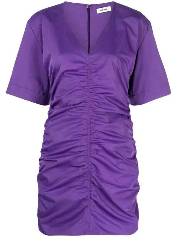 Sandro Ruched Mini Dress In Purple - 40% Off | Editorialist