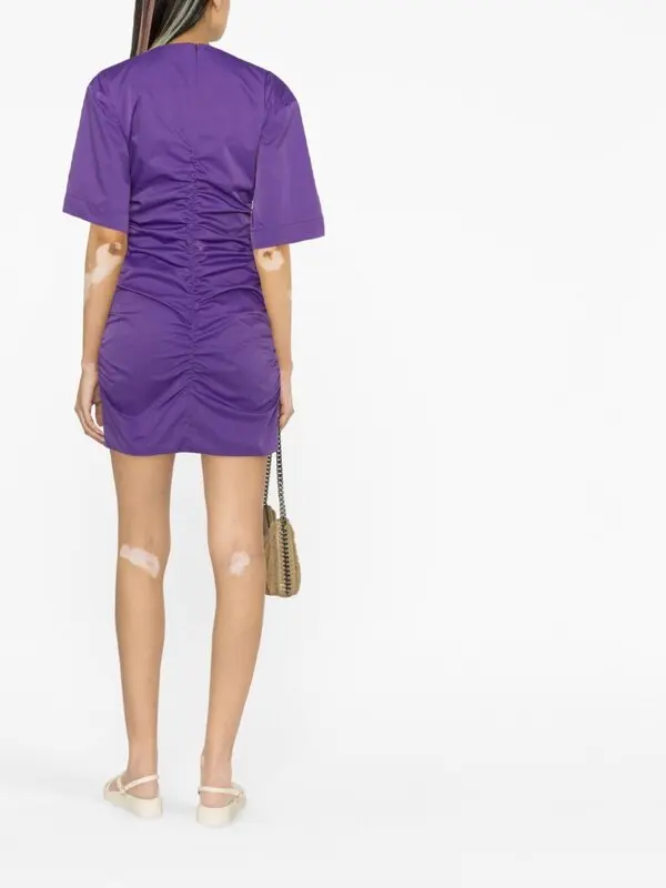 open lace back dress Gracia Womens Tiered Midi Dress, S, Purple