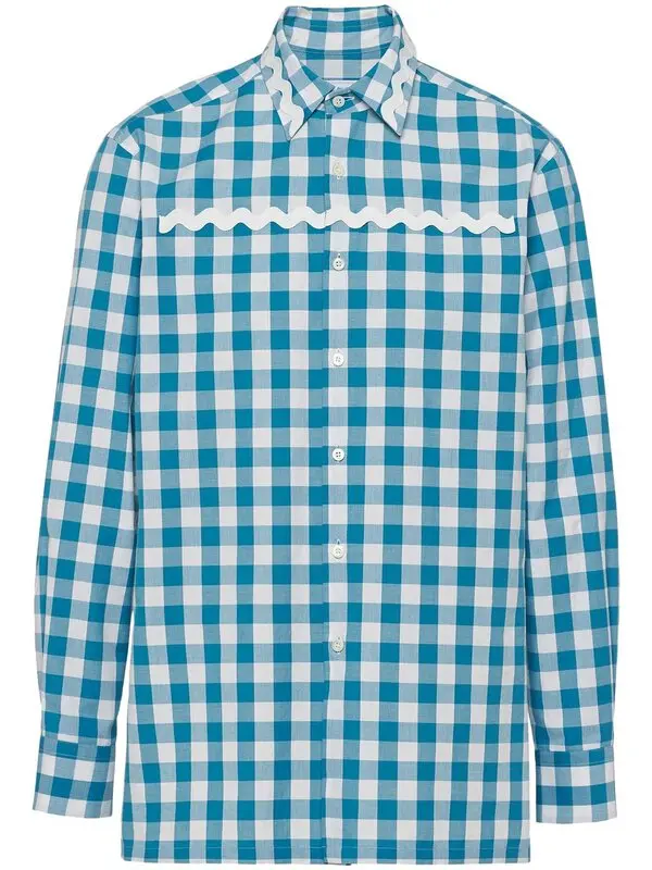 Prada Gingham-check Cotton Shirt - White