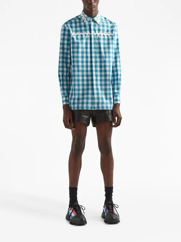 Prada Gingham-check Cotton Shirt - White