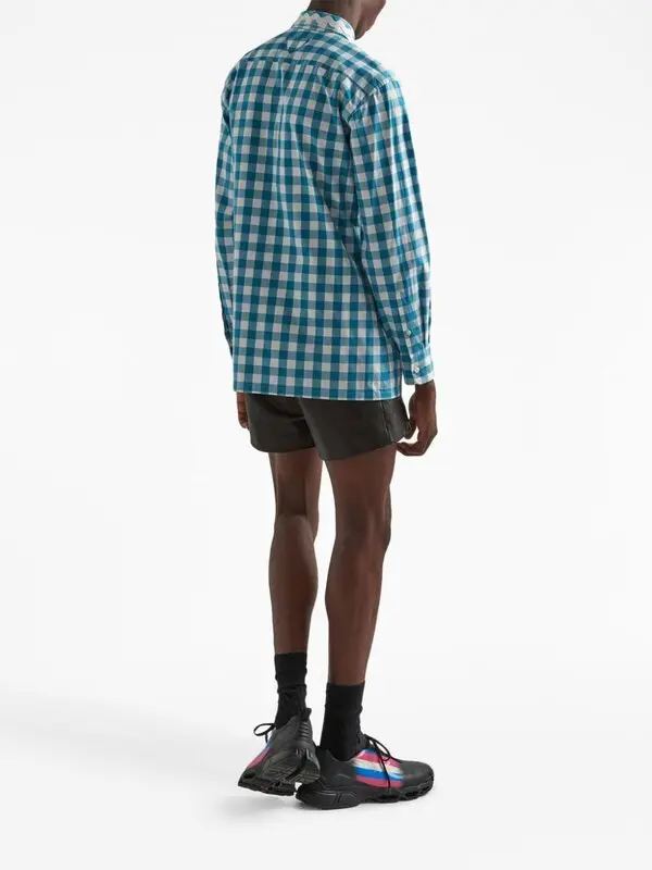 Prada Gingham-check Cotton Shirt - White