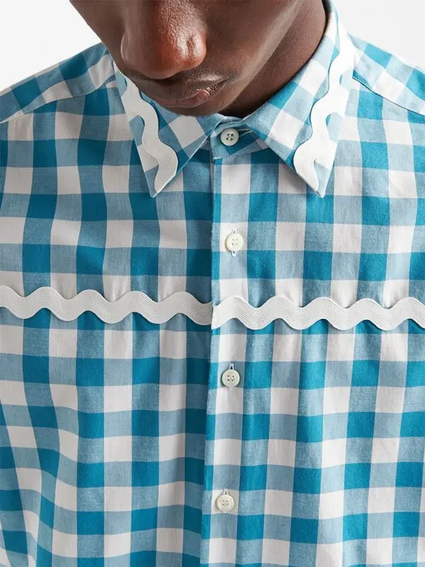 Prada Gingham-check Cotton Shirt - White